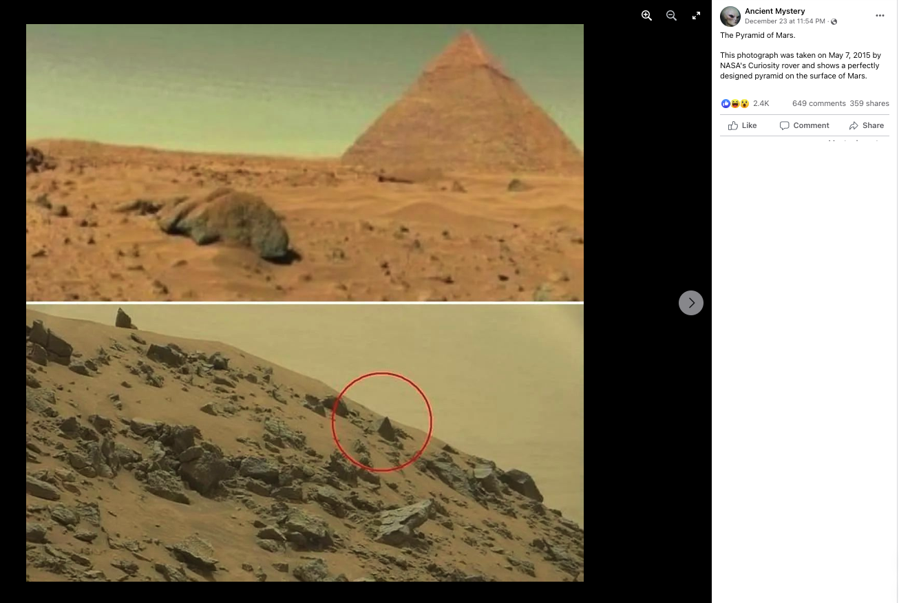 Fact Check: NASA 'Photograph' Does NOT Show Pyramid On Mars -- It's Doctored Image With Egyptian ...